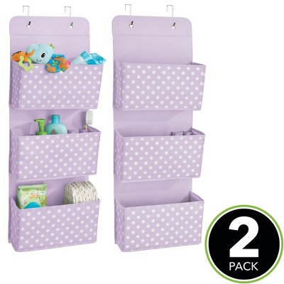 Mdesign Fabric Over Door Hanging Storage Organizer, 3 Pockets, 2 Pack ...