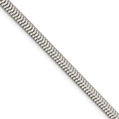 Black Bow Jewelry 4mm Sterling Silver Solid Classic Round Snake Chain ...