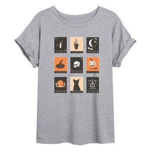 Women's Instant Message Halloween Tarot Cards Oversized Graphic T-Shirt ...