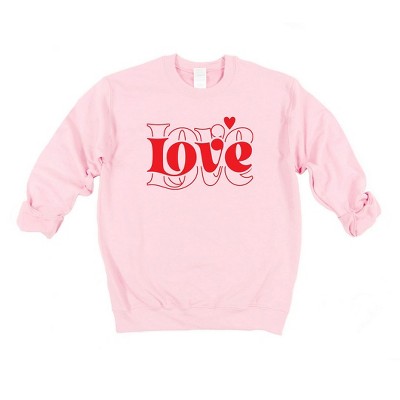 Simply Sage Market Women's Graphic Sweatshirt Love Heart Stacked - Xl ...