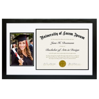 Americanflat 11x18 Diploma Frame with Shatter-Resistant Glass - Fits 8 ...