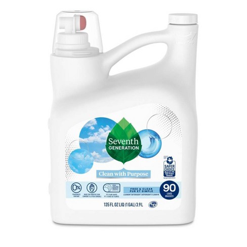 Seventh Generation Liquid Laundry Detergent - Free & Clear - 135 Fl Oz ...