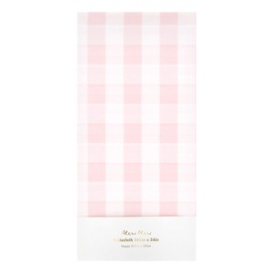 Meri Meri Pink Gingham Paper Tablecloth (Pack of 1) : Target