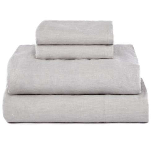 100% French Linen Sheet Set - King - Pebble Heather | Bokser Home : Target