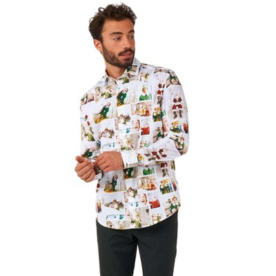 Opposuits Men's Christmas Shirts - Christmas Trees - White - Size S ...