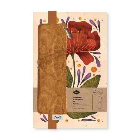 Denik 240pg Blank Notebook 8.25"x5.75" Burgundy Bloom With Carmel ...