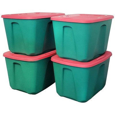 Homz 6618mxdc.04 18 Gallon Stackable And Nestable Heavy Duty Plastic ...
