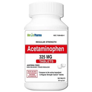 Akron Acetaminophen 325 mg Tablets for Temporary Pain Relief and Fever ...