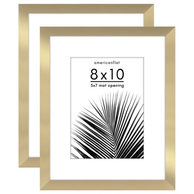 Americanflat 2 Pack Of 8x10 Frames With 5x7 Mat - Plexiglass Cover ...