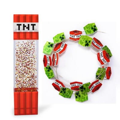 Ukonic Minecraft 2-piece Tnt Décor Bundle | Glitter Lamp & String ...