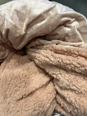 Twin/twin Xl Arabella Crushed Velvet To Faux Shearling Soft Reversible ...