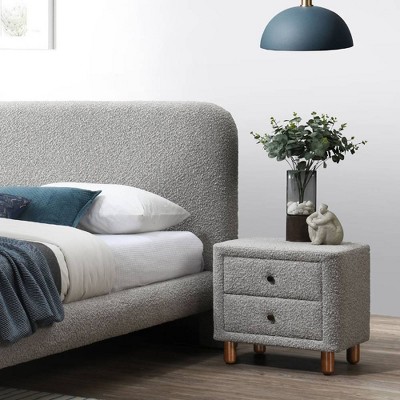 Acme Furniture Nicipolis 23" Nightstands Glass And Sandy Gray: Metal ...