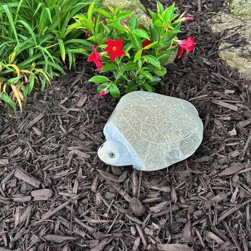 Tierra Garden 10"l Natural Granite Boulder Turtle : Target