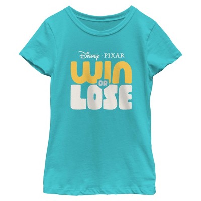 Girl's Win Or Lose Large Logo T-shirt - Tahiti Blue - Large : Target