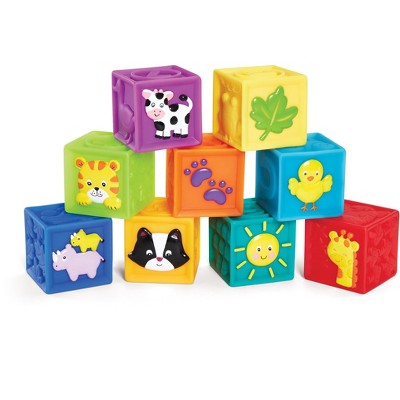 Kidoozie Squeak 'n Stack Blocks For Infants And Toddlers Ages 6-24 ...