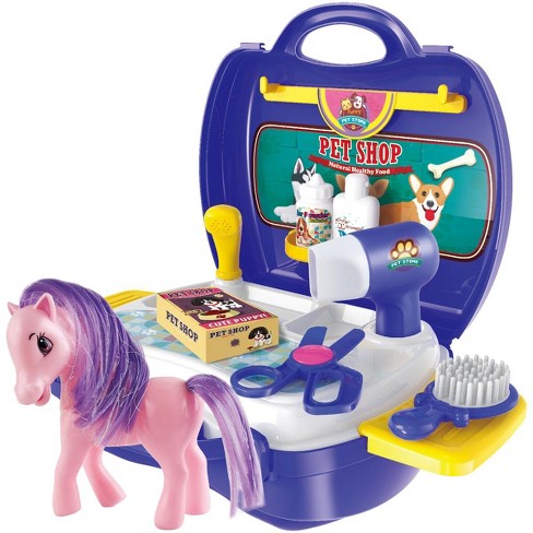 Juztoys 16pcs Pretend Play Toys For Kids – Pet Shop Toys With Pet Pony ...