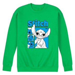 Men's Disney Stitch Grid Graphic Fleece Sweatshirt - Green - 2 X-Large ...