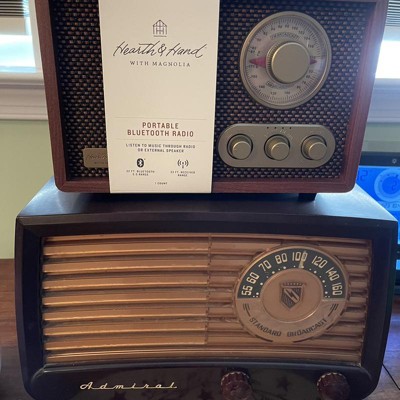 Portable Am/fm Bluetooth Radio Tonal Brown - Hearth & Hand™ With ...