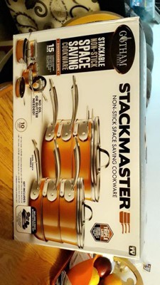 Gotham Steel Stackmaster 15-piece 8'' And 10'' Copper Space Saving ...