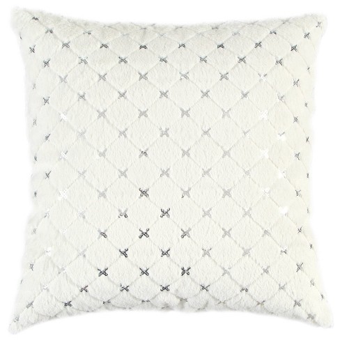 20"x20" Oversize Diamond Poly Filled Square Throw Pillow White - Rizzy ...