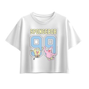 Girls' SpongeBob SquarePants 99 Jersey Short Sleeve Boxy Graphic T ...