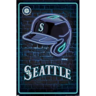 Trends International Mlb Seattle Mariners - Neon Helmet 23 Framed Wall ...