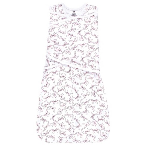 Hudson Baby Infant Girl Convertible Swaddle Sleep Sack, Pink Bows : Target