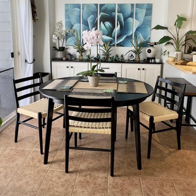 Astrid Mid-century Round Extendable Dining Table Brown - Threshold ...