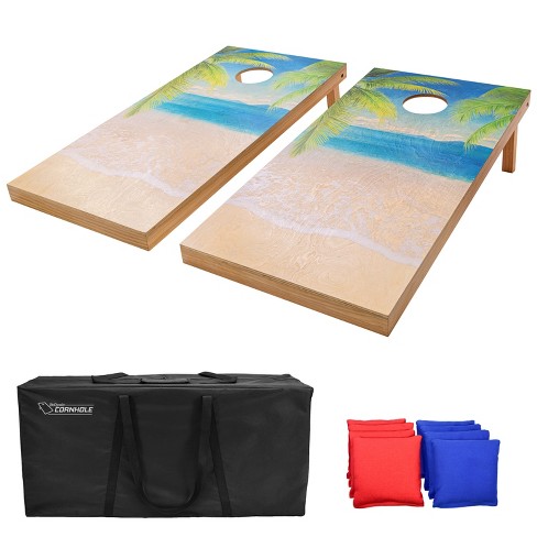 Gosports 4 Ft X 2 Ft Regulation Size Premium Wood Cornhole Set - Beach ...