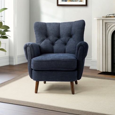 Dittmar Mid Century Club Chair With Wingback And Button-tufted Design ...