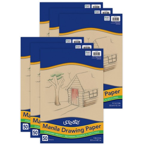 Ucreate Drawing Paper Pad, Manila, Standard Weight, 12" X 18", 50 ...
