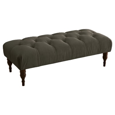 Jennifer Taylor Home Alma Tufted Flared Arm Entryway Bench, Opal Grey ...