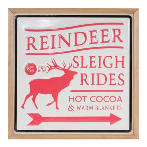 Melrose Reindeer Rides Wall Sign 15.5"sq : Target
