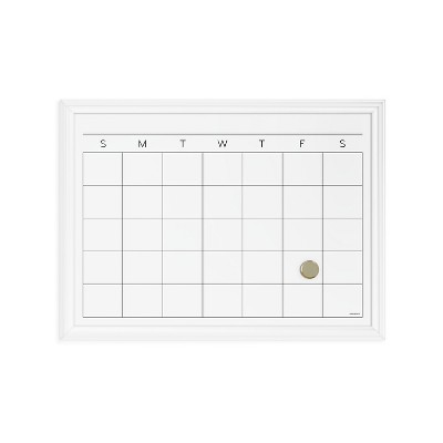 U Brands 17"x23" Thin Décor Frame Dry Erase Calendar White : Target