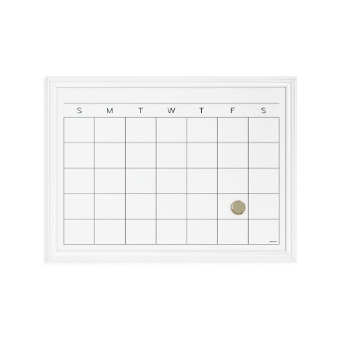 U Brands 17"x23" Thin Décor Frame Dry Erase Calendar White : Target