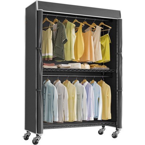 Vipek V12c Heavy Duty Rolling Garment Rack With Cover Clothing Rack ...
