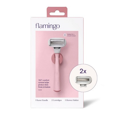 Flamingo 5-blade Women's Razor - 1 Razor Handle + 2 Razor Blade Refills ...