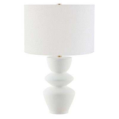 Hampton & Thyme 25" Tall Table Lamp With Fabric Shade Matte Black/brass ...