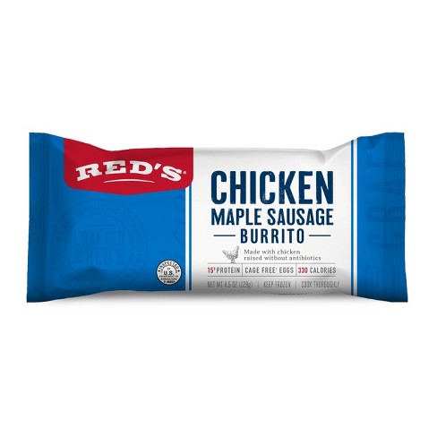 Red's Frozen Chicken Maple Sausage Egg Cheese Breakfast Burrito - 4.5 ...