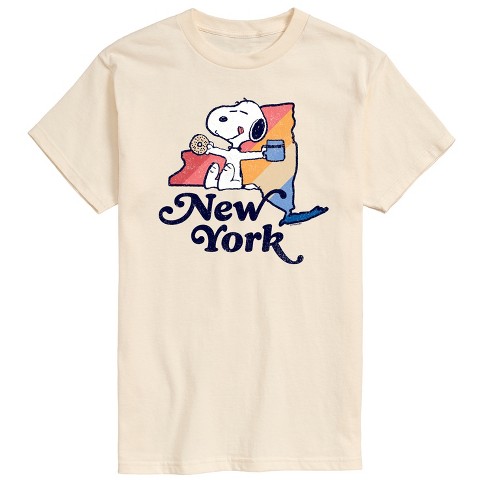 Men's Peanuts New York Snoopy Short Sleeve Graphic T-shirt - Cream ...