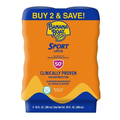 Banana Boat Ultra Sport Sunscreen Lotion Bonus Size - Spf 50+ - 10oz ...