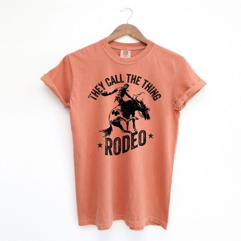 Simply Sage Market Women's Call The Thing Rodeo Stars Short Sleeve Garment Dyed Tee - S - Yam ...