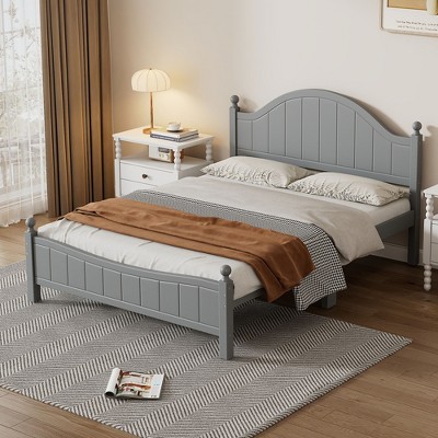 Traditional Gray Solid Wood Queen Bed : Target