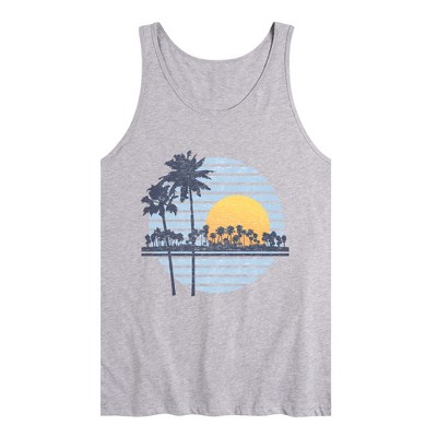 Men's - Instant Message - Sunset Palm Trees Graphic Tank Top : Target