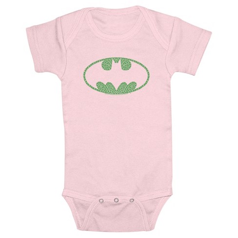 Infant's Batman St. Patrick's Day Clover Fill Bat Logo Bodysuit - Light ...