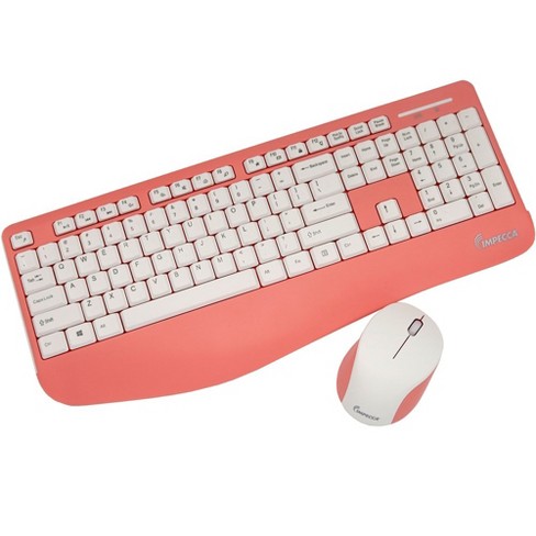 Impecca Pink Wireless Keyboard And Mouse Combo With Palm Rest : Target
