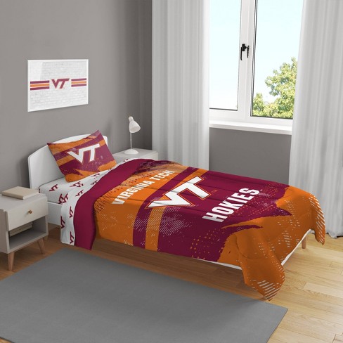Ncaa Virginia Tech Hokies Slanted Stripe Twin Bedding Set In A Bag ...