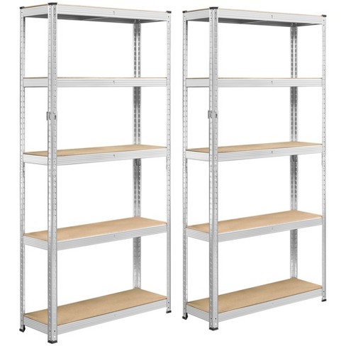 Yaheetech 2pcs 5-tier Metal Storage Shelving Adjustable Display Rack ...