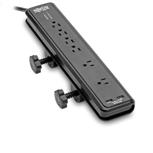 Tripp Lite 6-outlet Surge Protector With Clamps And 2 Usb Ports : Target