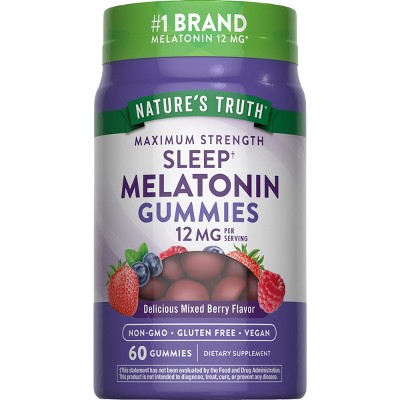 Nature's Truth 12mg Melatonin Vegan Gummies - 60ct : Target